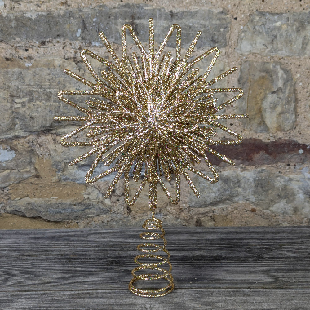 Gold Glitter Sparkling Layered Star Tree Topper – Stagsden Christmas Trees